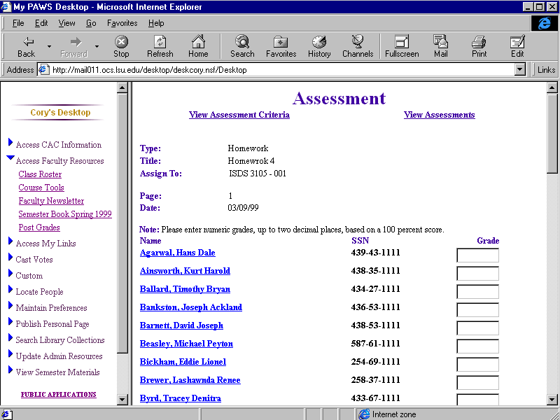 The Semester Book: A Web Tool for Faculty and Students